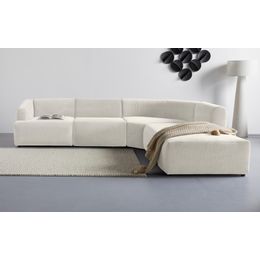 Ecksofa, B:287cm H:74cm T:267cm, beige, LeGer Home by Lena Gercke, 100% Polyester, Wohnzimmer, Sofas, "LYZA L-Form links/rechts, Modularsofa "XL",