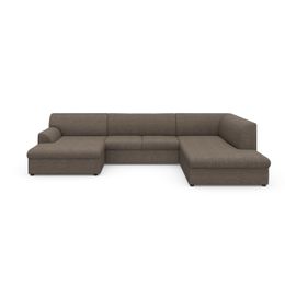 Wohnlandschaft DOMO collection, B:320cm H:78cm T:213cm, braun, Sofas, "Topper, elegant und zeitlos, komfortabel, U-Form", wahlweise mit Bettfunktion