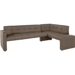 Eckbank, B:157cm H:82cm T:245cm, beige, exxpo - SOFA FASHION, Microfaser (Zusammensetzung: 100% Polyester);Lederfaserstoff (Grundgewebe 41%