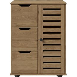 Midischrank Welltime, B:60cm H:80cm, braun, Kunststoff, Melamin, Spanplatte, Badezimmer, Schr&auml;nke, "MODENA", 60 cm, Badkommode