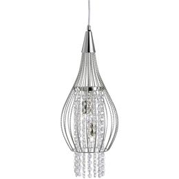 Searchlight H&auml;ngeleuchte "Rocket 2Lt Pendant - Chrome Metal & Crystal", 2, &Oslash; 19cm H: 48cm, 1 Stk.chrom, Esszimmer, Leuchten