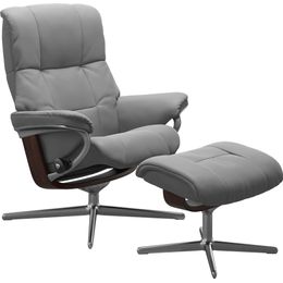stressless "Mayfair" Set, Relaxsessel mit Hocker, mit Hocker, mit Cross Base, Gr&ouml;&szlig;e S, M & L, Holzakzent Braun