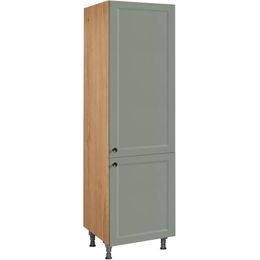Hochschrank Nobilia, B:60cm H:216,6cm T:58,3cm, gr&uuml;n, K&uuml;che, Schr&auml;nke, ""Cascada", Ausrichtung w&auml;hlbar, mit zwei T&uuml;ren, vormontiert", Breite/H&ouml;he: