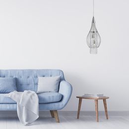 Searchlight H&auml;ngeleuchte "Rocket 2Lt Pendant - Chrome Metal & Crystal", 2, &Oslash; 19cm H: 48cm, 1 Stk., silber, Wohnzimmer, Leuchten