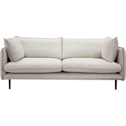 3-Sitzer Home Affaire, B:220cm H:88cm T:103cm, beige, Struktur fein (100% Polyester);Filzoptik (100% Polester), Sofas, "Somba", mit dickem Keder und