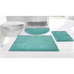 Badematte my home, H:15mm, blau, Polyester, Badematten, "Juna, Badteppich", besonders weich, Badematten, unifarben