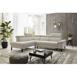 Ecksofa Home Affaire, B:272cm H:79cm T:217cm, beige, 95% Polyester, 5% Nylon, Wohnzimmer, Sofas, "Arnayon mit Querschl&auml;fer-Bettfunktion, Schlafsofa,