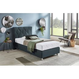 Boxspringbett, B:115cm L:210cm, grau, Westfalia Schlafkomfort, Bezug Bett: Microvelours (100% Polyester) oder Feinstruktur (100% Polyester);Bezug