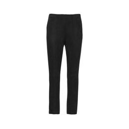 GOLDNER Damen 2-in-1-Hose "Kurzgröße Moderne Leggings in trendigem Velourslederimitat", schwarz, Gr. 23, Obermaterial: 92% Polyester PES. 8% Elasthan