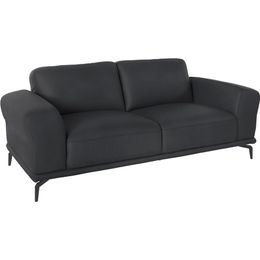 2-Sitzer W.Schillig, B:192cm H:78cm T:94cm, schwarz, Sofas, "montanaa", mit Metallf&uuml;&szlig;en in Schwarz pulverbeschichtet, Breite 192 cm