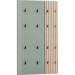 Garderobenpaneel Welltime, B:73,5cm H:109cm T:2,6cm, gr&uuml;n, FSC-zertifizierter Holzwerkstoff, Garderobenpaneele, "Alexa, Breite 73 cm made in
