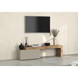 Lowboard Inosign, B:220cm H:51cm T:40cm, braun, Sideboards, "Chronos TV-Board, TV-Schrank", Breite 220 cm TV-Board,Lowboard,1 Klappe und ein