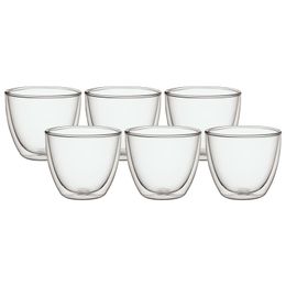 Villeroy & Boch VILLEROY & BOCH Thermoglas "Doppelwandige Becher Manufacture Rock 250 ml 6er Set transparent", transparent, Trinkgefäße