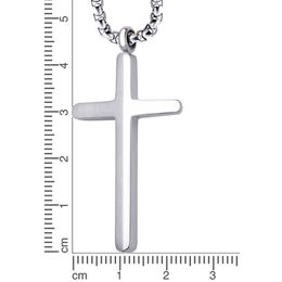 Firetti Damen Kette mit Anh&auml;nger "Schmuck Geschenk Kreuz", Edelstahl, L: 55 B: 2,3mm, silber, Edelstahl, B:2,3mm, Halsketten