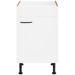 Sp&uuml;lenschrank Optifit, B:50cm H:87cm T:58,4cm, wei&szlig;, Holzwerkstoff, K&uuml;che, Schr&auml;nke, "Elga", mit Soft-Close-Funktion, h&ouml;henverstellbaren F&uuml;&szlig;en,