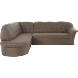 Ecksofa DOMO collection, B:246cm H:82cm T:180cm, braun, 100% Polyester, Wohnzimmer, Sofas, "Pegnitz, zeitlose und elegante Rückensteppung, Breite