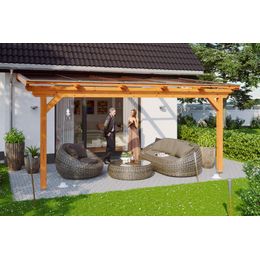 Skan Holz Terrassendach SKANHOLZ, B:541cm T:400cm, braun, Polycarbonat (PC), Terrassen&uuml;berdachungen, "Ancona", Leimholz