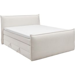 Boxspringbett, L:228cm, beige, SET ONE BY Musterring, Polyester, Komplettbetten, "Florida", in modernem Cord-Bezug, mit Bettkasten, in 3 Gr&ouml;&szlig;en