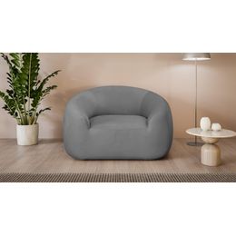 Sessel, B:127cm H:76cm T:96cm, grau, LeGer Home by Lena Gercke, 100% Polyester, Wohnzimmer, Sessel, "YANI Relaxsessel, Loungesessel, Maße B/T/H: