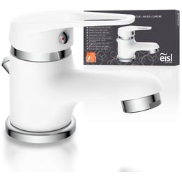 EISL&reg; Waschtischarmatur EISL, B:4,9cm H:9,5cm, wei&szlig;, Messing, Armaturen, "SPEED", mit Zugstange, Ablaufgarnitur, Mischbatterie, Wei&szlig;/Chrom