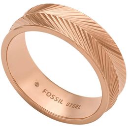 Fossil Damen Fingerring "Schmuck Geschenk Edelstahl Ring HARLOW", 16,5, Edelstahl, 10mm, rosa, Edelstahl, Fingerringe