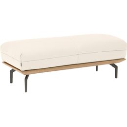 Polsterhocker, B:123cm H:43cm T:54cm, wei&szlig;, CREATION BY ROLF BENZ, Flachgewebe DONNA (76% Polyester 24% Polyacryl);Leder Oskar- echtes Leder, Hocker,