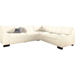 Ecksofa DOMO collection, B:247cm H:74cm T:212cm, beige, Microfaser PRIMABELLE (100% Polyester);Kunstleder SOFTLUX;Struktur (90% Polyester, 10%