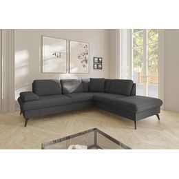 Sit & More Ecksofa SIT & MORE, B:238cm H:83cm T:202cm, grau, 95% Polyester, 5% Polyamid, Wohnzimmer, Sofas, "Morris Jubi L-Form, B: 238 cm", mit Armteilfunktion