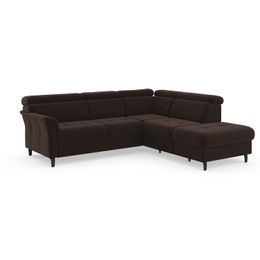 Sit & More Ecksofa SIT & MORE, B:252cm T:216cm, braun, 98% Polyester, 2% Polyamid, Wohnzimmer, Sofas, "Marano L-Form", inklusive Kopfteilverstellung, wahlweise