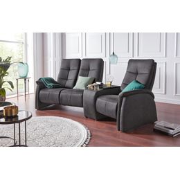 3-Sitzer, B:258cm H:109cm T:152cm, grau, exxpo - SOFA FASHION, Sofas, "Tivoli, Kinosofa mit Relaxfunktion, mit Ablagetisch und Stauraum", bequem und
