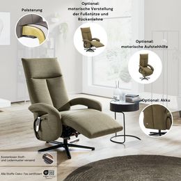 Sit & More TV-Sessel SIT & MORE, B:74cm H:112cm T:82cm, beige, 95%Polyester, 5% Polyamid, Sessel, "Emely, inkl. Kopfteilverstellung & 360 Drehfunktion",