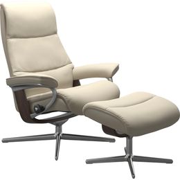 stressless "View" Set, Relaxsessel mit Hocker, mit Hocker, mit Cross Base, Gr&ouml;&szlig;e S, M & L, Holzakzent Wenge