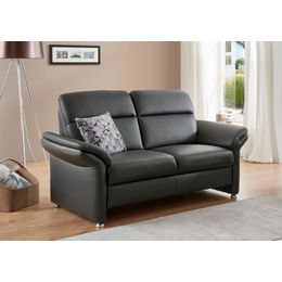 2-Sitzer DIE PLANBAR, B:170cm H:96cm T:92cm, grau, Sofas, "PN-EM16031, ohne Kopfst&uuml;tzen", Echtleder mit Federkern
