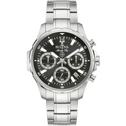 Bulova Herren Chronograph "Marine Star Series B", silber, Armbanduhren, Quarzuhr, Armbanduhr, Herrenuhr, Edelstahlarmband, analog