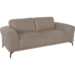 2-Sitzer W.Schillig, B:192cm H:78cm T:94cm, braun, Sofas, "montanaa", mit Metallf&uuml;&szlig;en in Schwarz pulverbeschichtet, Breite 192 cm