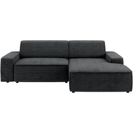 Ecksofa Trendmanufaktur, B:246cm H:73cm T:162cm, grau, 92% Polyester, 8% Polyamid, Wohnzimmer, Sofas, "Graz, wahlweise mit Sitzvorschub und