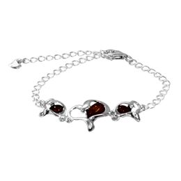 OSTSEE-SCHMUCK Damen Armband "- Herz - Silber 925/000 - Bernstein", Silber 925 (Sterlingsilber), silber, Silber 925 (Sterlingsilber), Armb&auml;nder