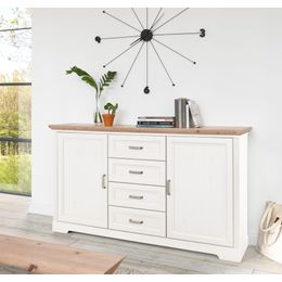 Kombikommode Schlafkontor, B:164cm H:90cm T:41cm, braun, MDF, Spanplatte, Schlafzimmer, Sideboards, "Jasmin II", im Landhausstil