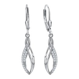 Vivance Damen Paar Ohrh&auml;nger, one-size, Silber 925 (Sterlingsilber), wei&szlig;, Silber 925 (Sterlingsilber), Ohrringe
