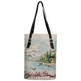 DOGO Damen Umhängetasche "Tall Bag Damen Schultertasche Lago Di Como Damen Schultertasche", bunt, Lacklederimitat, Taschen, Handgefertigt