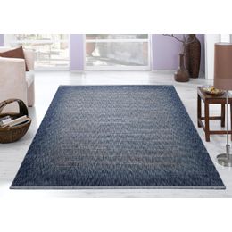 Teppich Musterring, B:200cm H:8mm L:290cm, blau, Polyester, Wohnzimmer, Teppiche, "MEMPHIS", exlcusive Musterring DELUXE COLLECTION mit seidigem Glanz