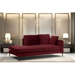 Recamiere Home Affaire, B:195cm H:80cm T:97cm, rot, Samtoptik (100% Polyester);Struktur (100% Polyester), Sofas, "Cozy Chaiselongue, Ma&szlig;e B/T/H: