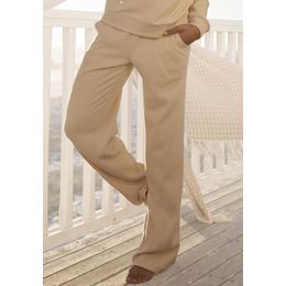 s.Oliver Damen Sweatpants, Gr. 44, beige, Sweatware, Obermaterial: 100% Baumwolle, unifarben, Basic, Hosen, Sweathose mit seitlichen Taschen,