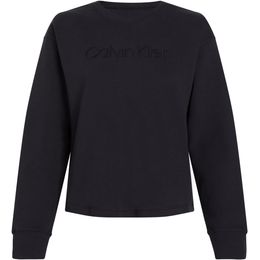Damen Sweatshirt "RELAXED CREW PULLOVER", Calvin Klein Underwear, Gr. XL, schwarz, Sweatware, Obermaterial: 98% Baumwolle, 2% Elasthan, unifarben,