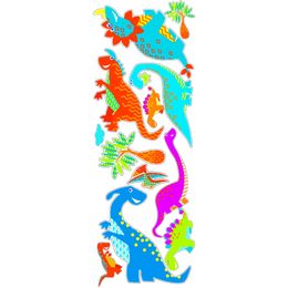 Wandtattoo, B:70cm H:25cm T:0,5cm Ø:74,33cm, bunt, Art for the home, PVC, Wohnzimmer, Wandtattoos, "Dino", Kunst für Zuhause - Wandaufkleber -