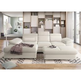 Sit & More Ecksofa SIT & MORE, B:295cm H:87cm T:180cm, beige, 100% Polyester, Wohnzimmer, Sofas, "Cabrio L-Form, B: 295 cm, mit Sitztiefen-, Arm- &