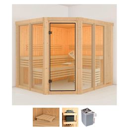 Karibu Sauna "Anike 3", Saunaofen, integrierte Steuerung, 9 kW, beige, Saunen, 9-kW-Ofen mit integrierter Steuerung