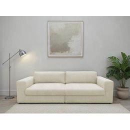 Big-Sofa DOMO collection, B:276cm H:84cm T:126cm, beige, 100% Polyester, Sofas, "Dundee Megasofa Breite 276 cm, Taschenfederkern, fester