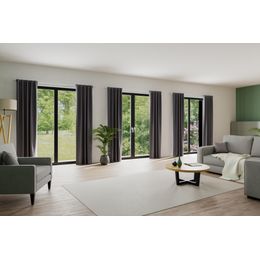 Vorhang HOMING, B:140cm H:245cm, blau, Obermaterial: 100% Polyester, Wohnzimmer, Gardinen, "Kalin", Fertigschal
