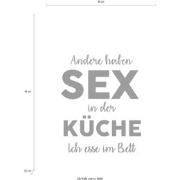 Wanddekoobjekt queence, B:20cm H:30cm T:0,1cm, schwarz-wei&szlig;, Stahl, Wanddekoobjekte, "Andere haben Sex in der ...", Stahlschild, Blechschild, Spruch,